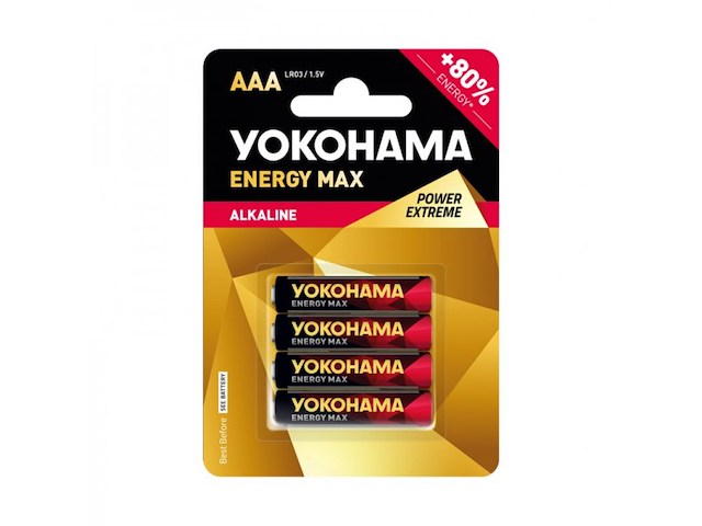 Baterija alkalna Yokohama 1.5V AAA LR03 Energy Max 4BL