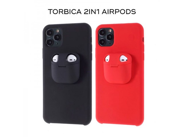 Maskica 2in1 airpods za iPhone XS Max crvena