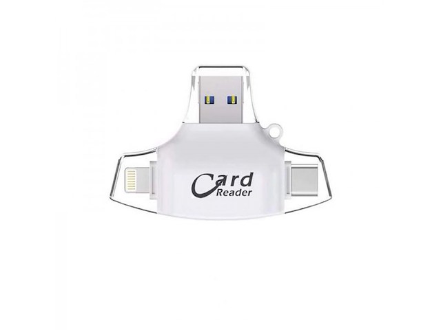 Citac kartica SD microSD na Type C Lightning USB 2.0 JWD-84 beli