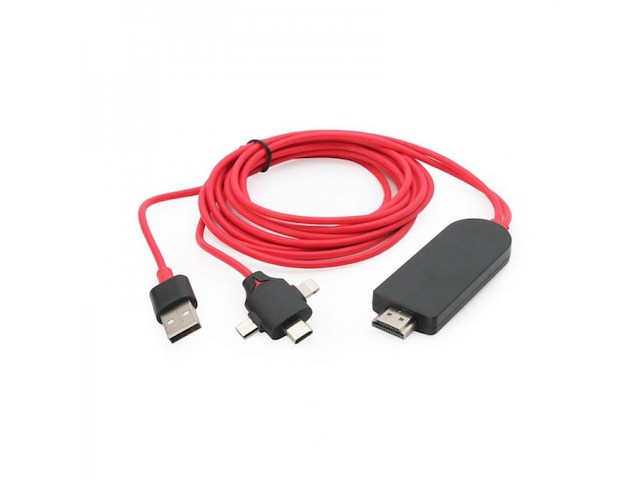 Kabl HDMI na USB type C lightning micro USB 1.5m