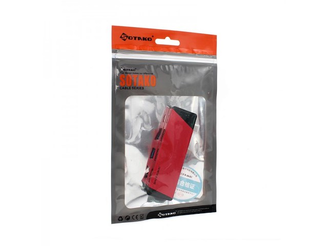 Adapter Type C na HDMI 2xUSB 3.0 PD (Type C) SOTAKO ST-C0402 crveni