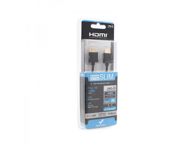 Kabl 1.4V HDMI slim bakarni 1.5m JWD-05