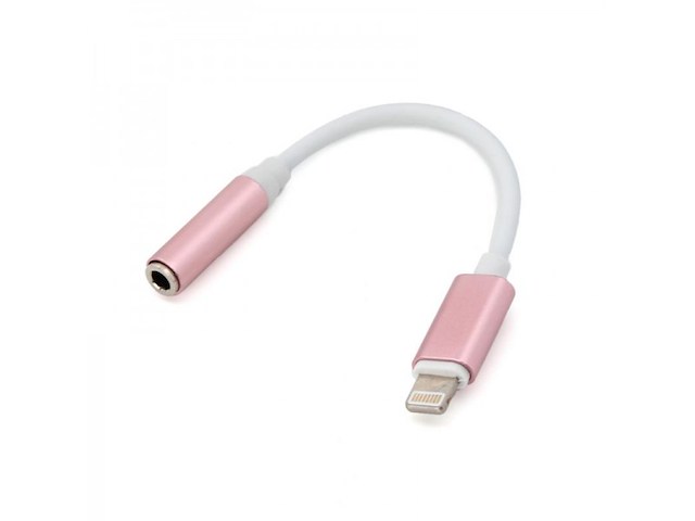 Adapter za slusalice iP-11 iPhone lightning na 3.5mm roze