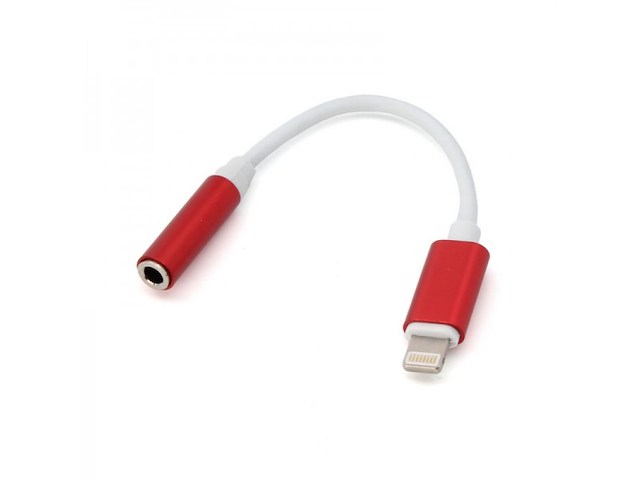 Adapter za slusalice iP-11 iPhone lightning na 3.5mm crveni