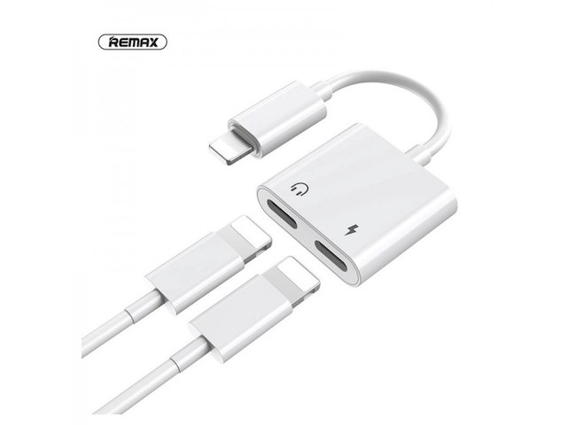 Adapter REMAX Concise za slusalice i punjenje iPhone lightning RL-LA07i beli