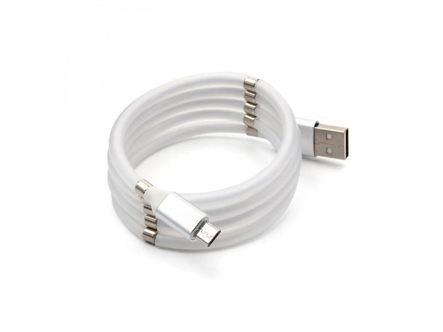 Data kabl magnet micro USB beli