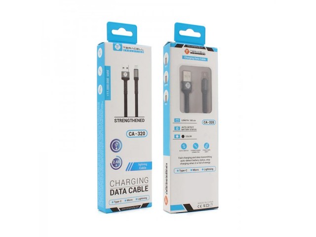 Data kabl Teracell Evolution iPhone lightning crni 1m