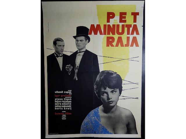 PET MINUTA RAJA (1959) Stevo Žigon FILMSKI PLAKAT