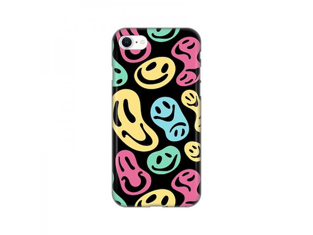 Maskica Silikonska Print za iPhone 7/8/SE 2020/2022 Black Color Smiles