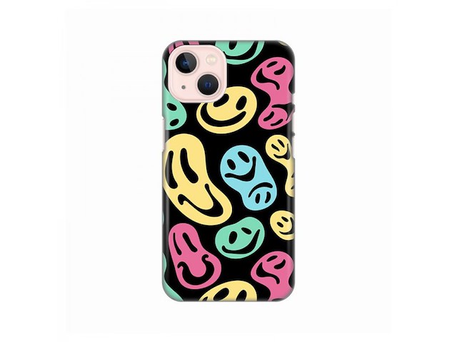 Maskica Silikonska Print za iPhone 13 6.1 Black Color Smiles