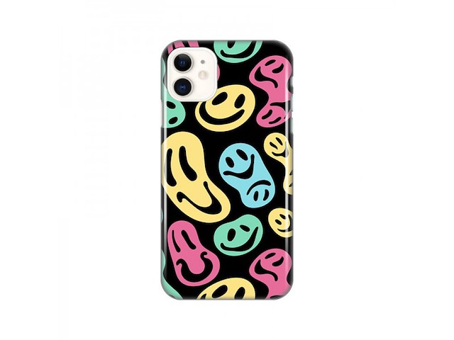 Maskica Silikonska Print za iPhone 11 6.1 Black Color Smiles