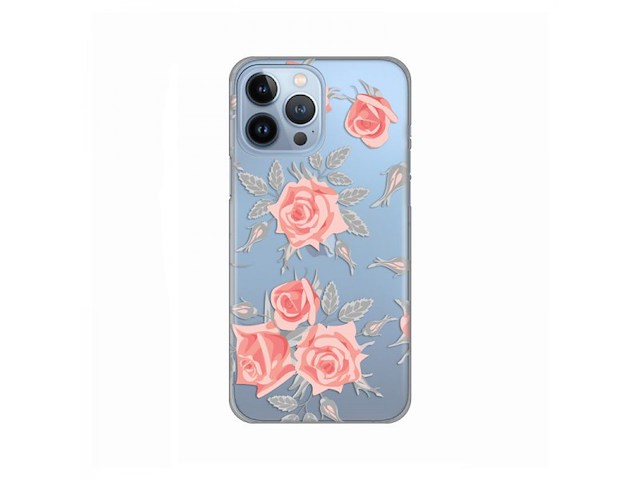 Maskica Silikonska Print Skin za iPhone 13 Pro Max Elegant Roses