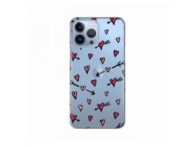 Maskica Silikonska Print Skin za iPhone 13 Pro Max 6.7 Hearts Pattern