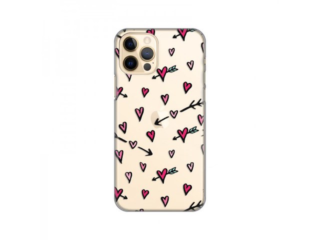 Maskica Silikonska Print Skin za iPhone 12/12 Pro 6.1 Hearts Pattern