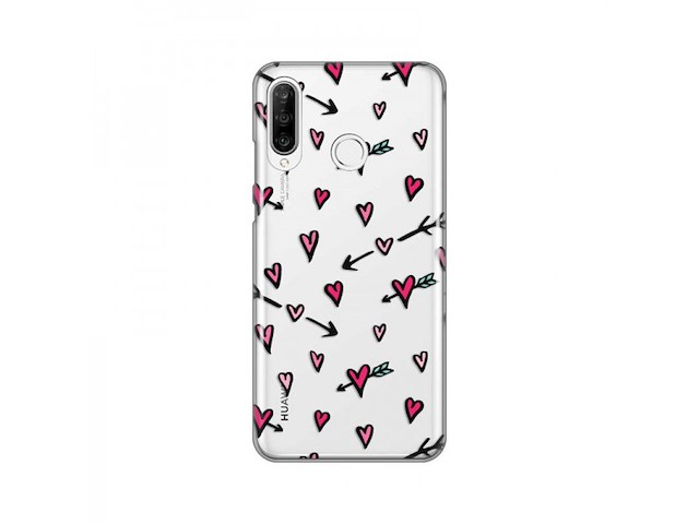 Maskica Silikonska Print Skin za Huawei P30 Lite Heart Pattern