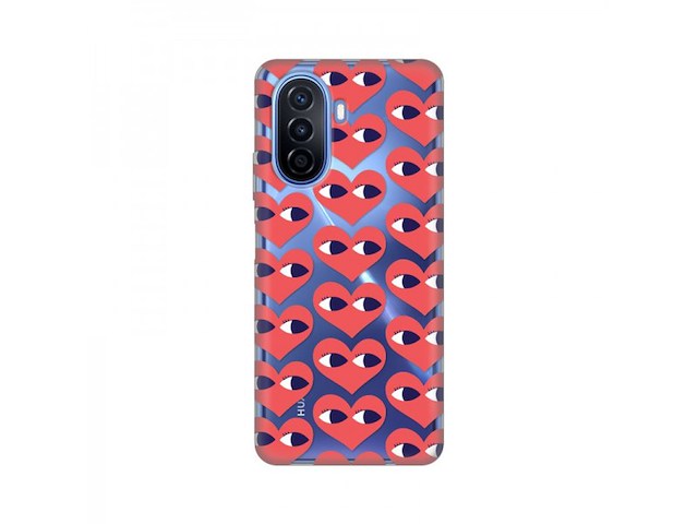 Maskica Silikonska Print Skin za Huawei Nova Y70/Y70 Plus Eye Heart Pattern