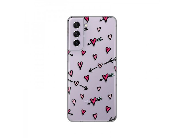 Maskica Silikonska Print Skin za Samsung G990 Galaxy S21 FE Heart Pattern