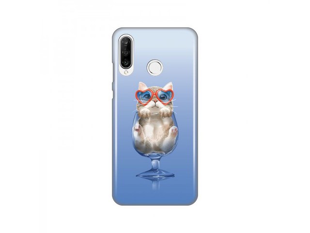 Maskica Silikonska Print za Huawei P30 Lite Funny Cat