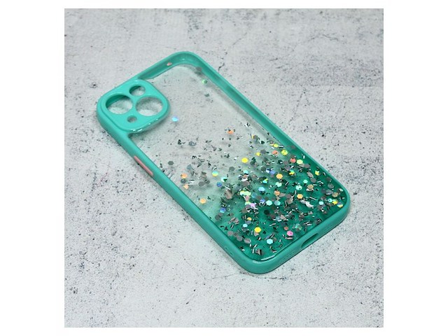 Maskica Frame Glitter za iPhone 13 6.1 mint