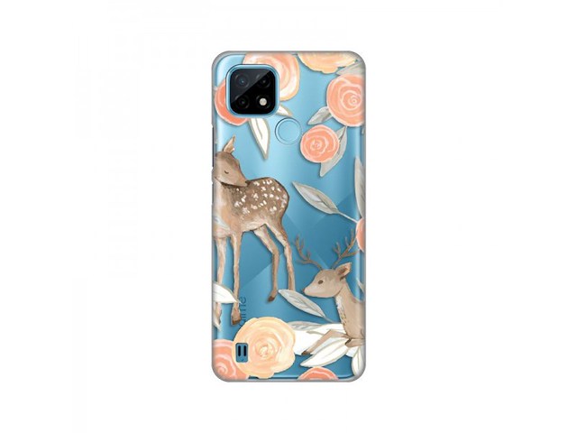 Maskica Silikonska Print Skin za Realme C21 Flower Deer