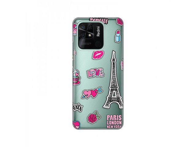 Maskica Silikonska Print Skin za Xiaomi Redmi 10C Love Paris