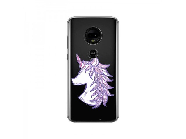 Maskica Silikonska Print Skin za Motorola Moto E7 Purple Unicorn