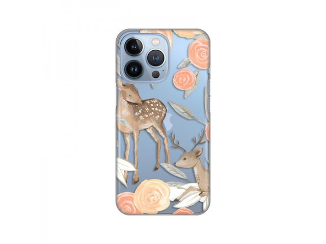 Maskica Silikonska Print Skin za iPhone 13 Pro 6.1 Flower Deer