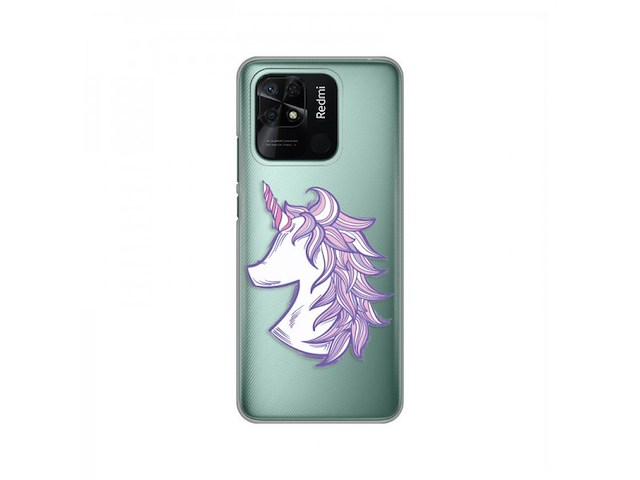 Maskica Silikonska Print Skin za Xiaomi Redmi 10C Purple Unicorn