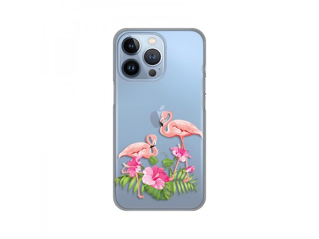 Maskica Silikonska Print Skin za iPhone 13 Pro 6.1 Flamingo