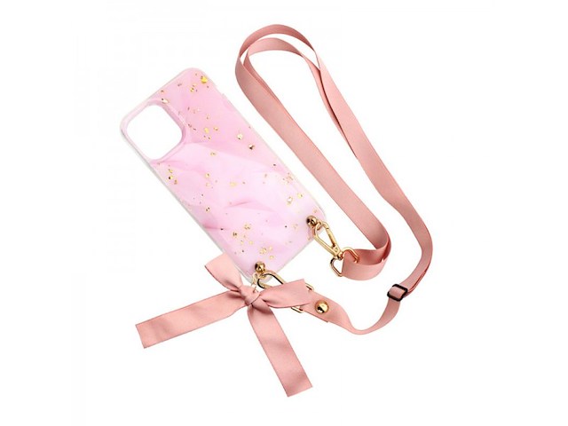 Maskica Fashion Strap Glitter za iPhone 12 Mini 5.4 roze