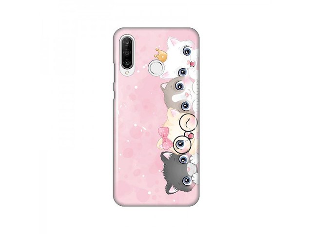 Maskica Silikonska Print Skin za Huawei P30 Lite Pink cats