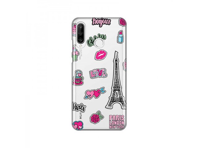 Maskica Silikonska Print Skin za Huawei P30 Lite Love Paris