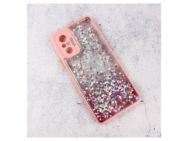 Maskica Frame Glitter za Xiaomi Redmi Note 10 Pro/Note 10 Pro Max roze