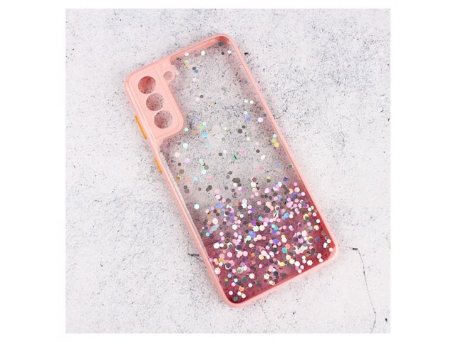 Maskica Frame Glitter za Samsung G996B Galaxy S21 Plus roze