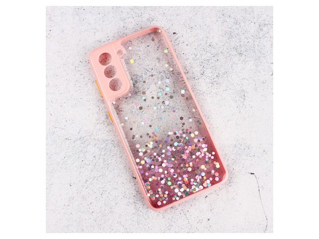 Maskica Frame Glitter za Samsung G991B Galaxy S21 roze