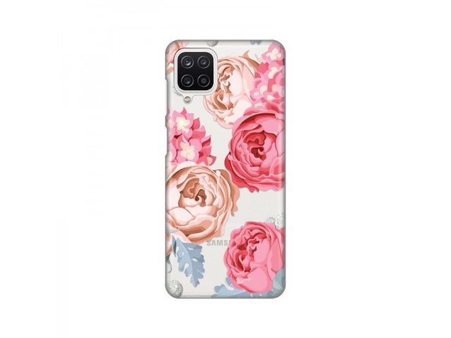 Maskica Silikonska Print Skin za Samsung A125F Galaxy A12 Pink Flower