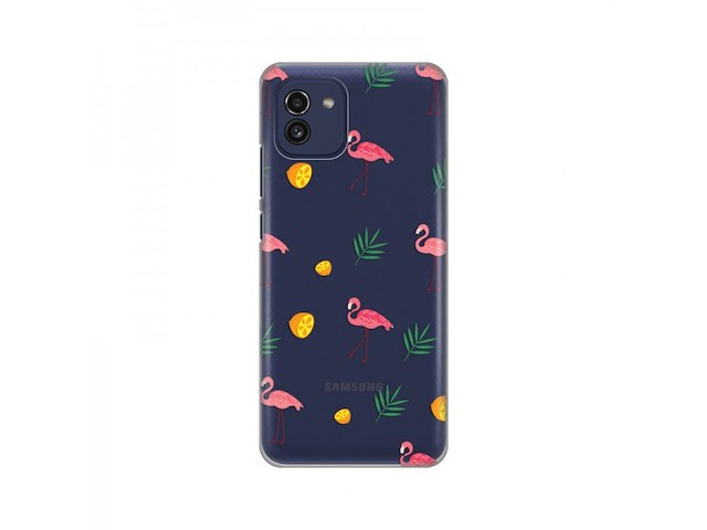 Maskica Silikonska Print Skin za Samsung A035G Galaxy A03 Flamingos