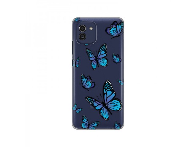 Maskica Silikonska Print Skin za Samsung A035G Galaxy A03 Blue butterfly