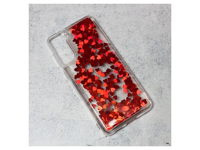 Maskica Liquid Heart za Samsung G996B Galaxy S21 Plus crvena