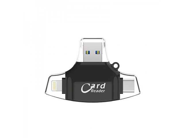 Citac kartica SD microSD na Type C Lightning USB 2.0 JWD-84 crni