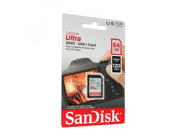 Mem.Kartica SanDisk SDHC Ultra 64GB 120 MB/s Class 10 USH-I