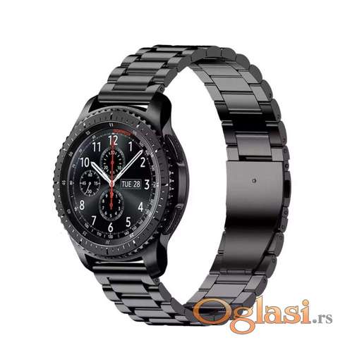 Crna metalna narukvica klasicna 22mm Samsung galaxy watch 46mm