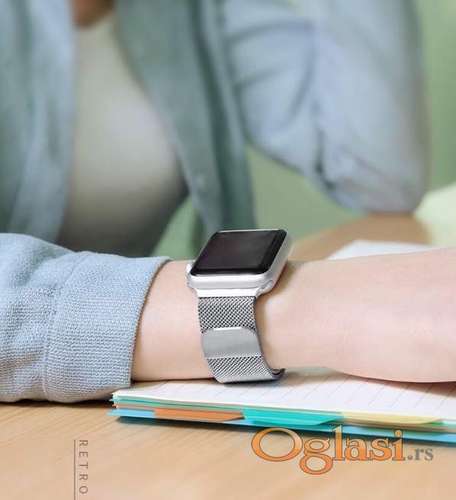 Siva milanese narukvica Apple watch 38/40/41 42/44/45