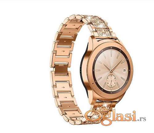 Rose gold metalna anrukvica sa sitnim cirkonima 20mm Samsung galaxy 42mm