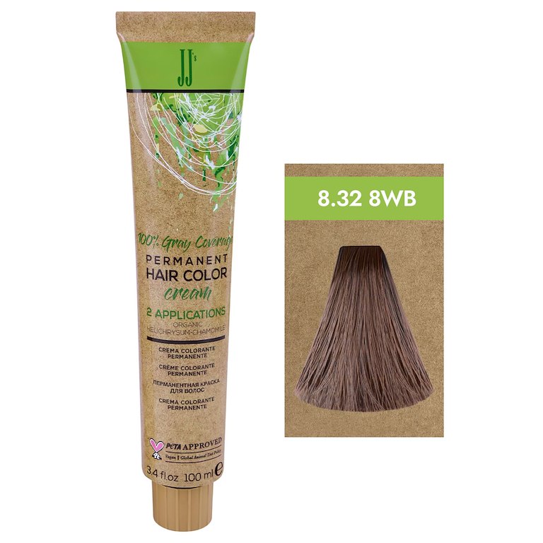 Farba za kosu JJ’s Gray Coverage 100ml 8.32-8WB Bež topla svetloplava