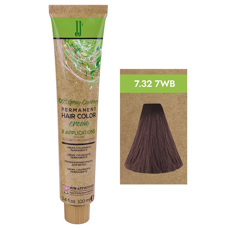 Farba za kosu JJ’s Gray Coverage 100ml 7.32-7WB Bež topla srednjeplava