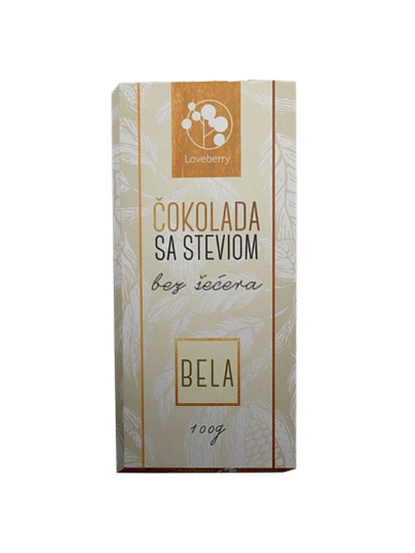 Bela čokolada sa stevijom bez glutena 100g