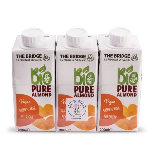 Organski Napitak od Čistog Badema Bez Šećera The Bridge 200ml