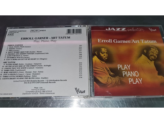 Erroll Garner / Art Tatum - Play piano play , ORIGINAL