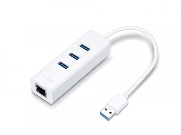 TP-LINK UE330 USB Adapter to Gigabit Ethernet Network, 1x LAN, 3x USB 3.0 Hub